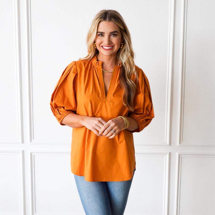 Anna Top Burnt Orange | Caryn Lawn – Caryn Lawn