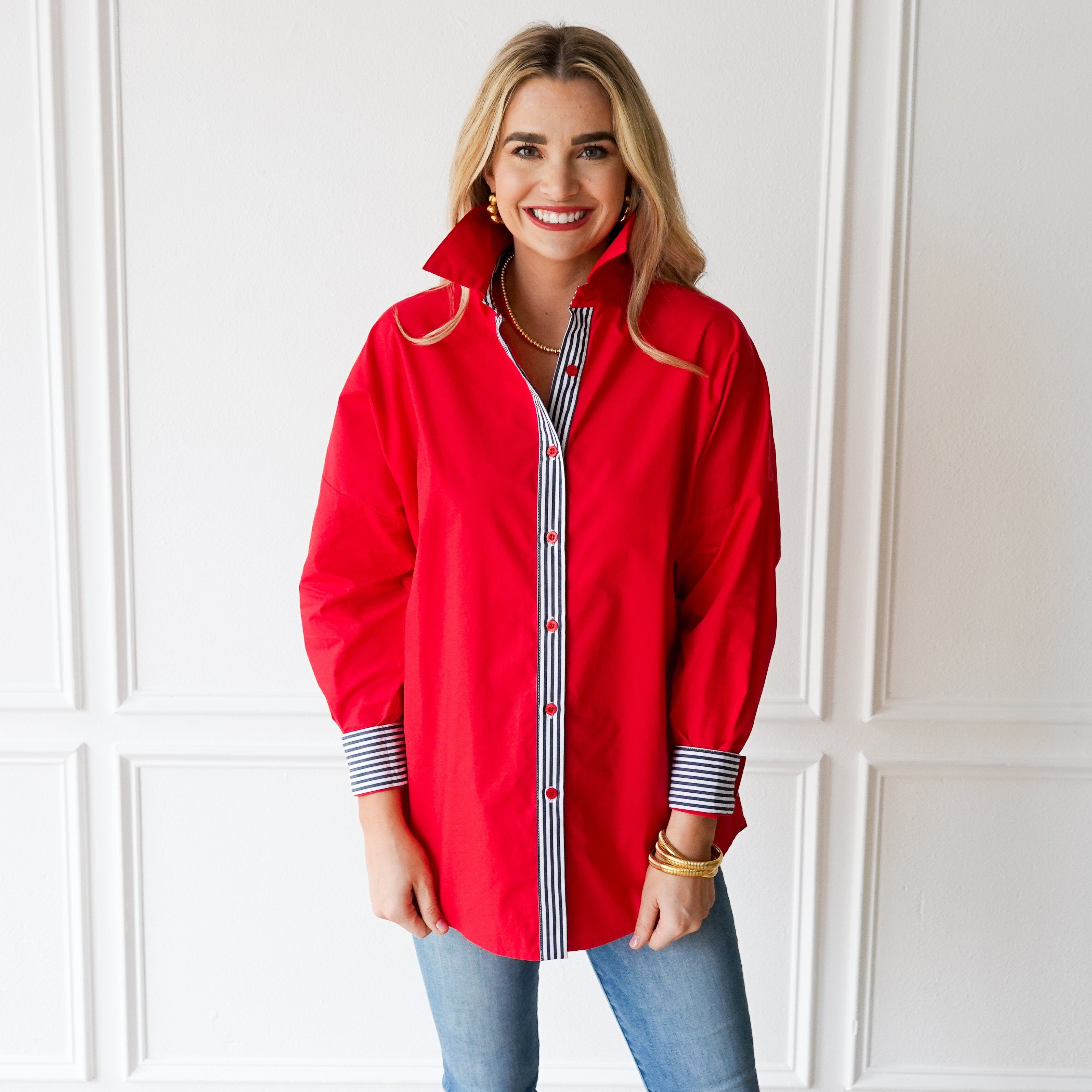 Katherine Top Red and Black | Caryn Lawn – Caryn Lawn